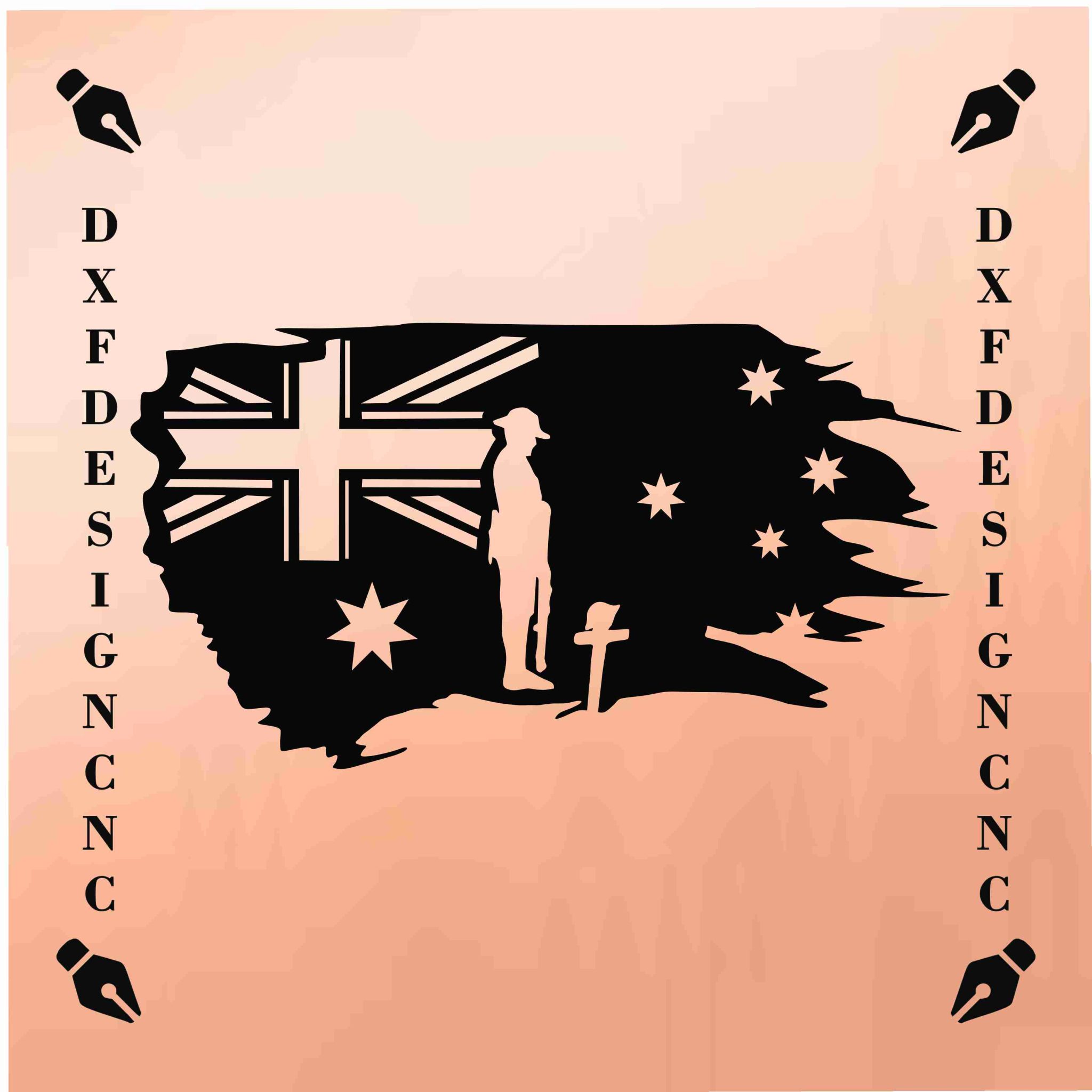 Australian Soldier Memorial CNC Design – DXF, SVG, CDR, AI Cut Files ...