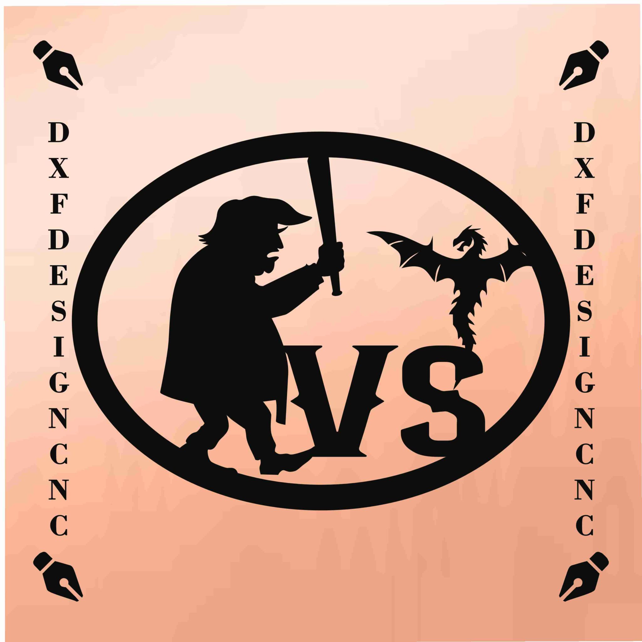 Trump vs Dragon CNC Design – Funny Political Vector | DXF, SVG, CDR, AI ...