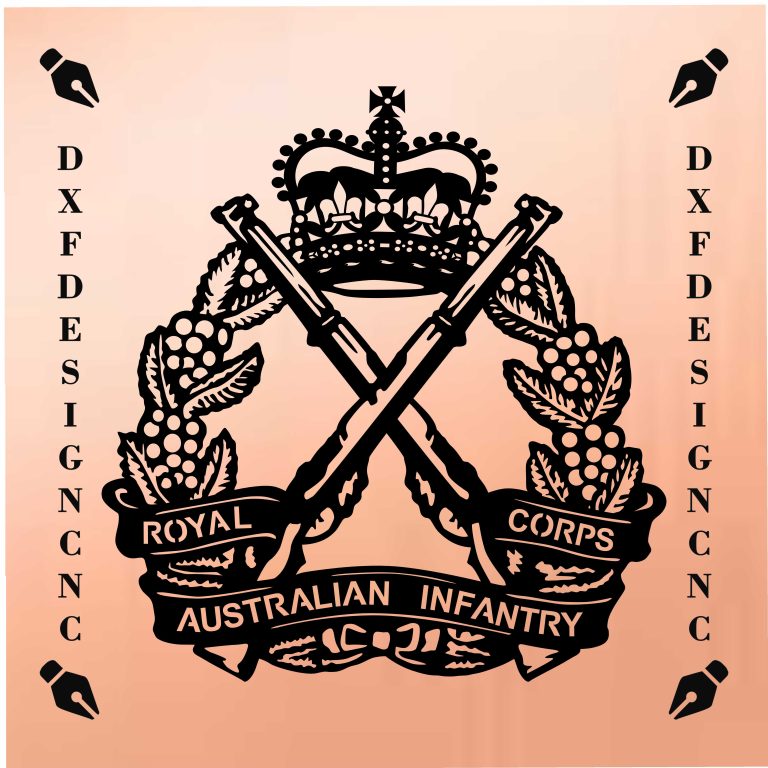 Royal Australian Infantry Corps Emblem DXF File | Military Crest CNC ...
