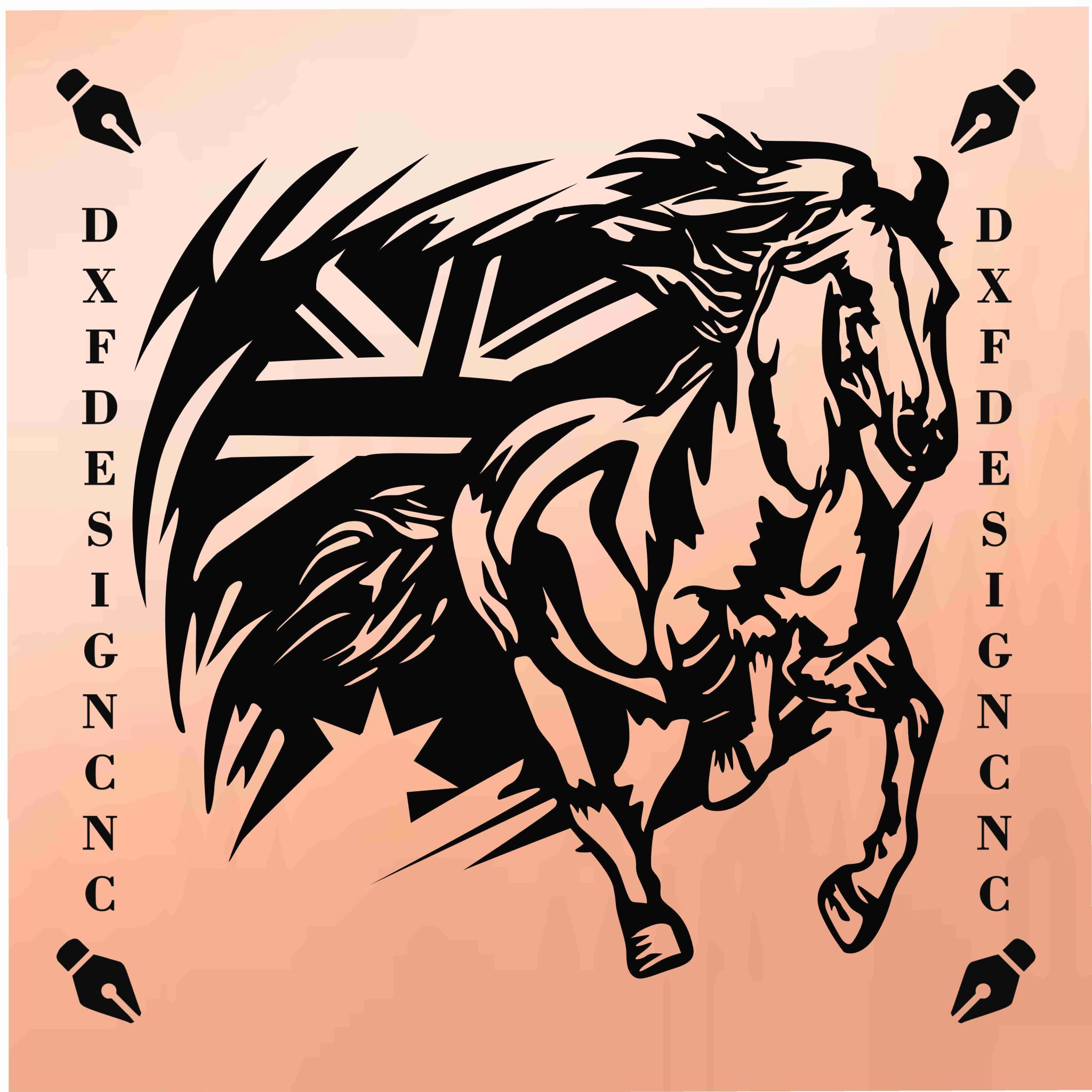 Australian Wild Horse Vector Design | DXF, SVG, AI, CDR Files for CNC